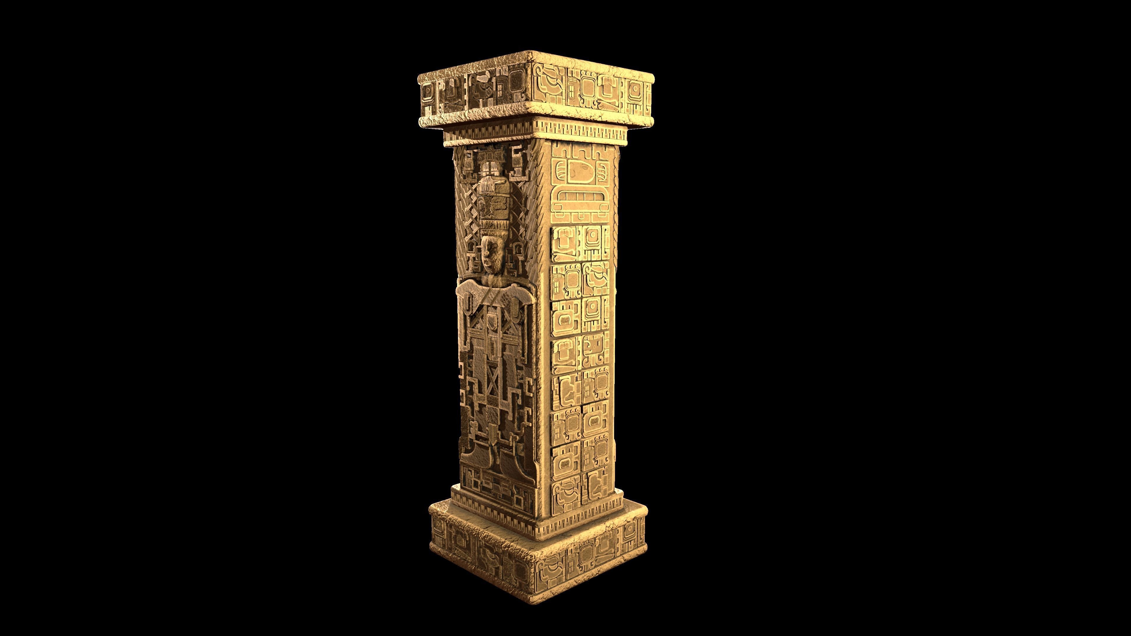 Mayan Pillar 3D model | CGTrader
