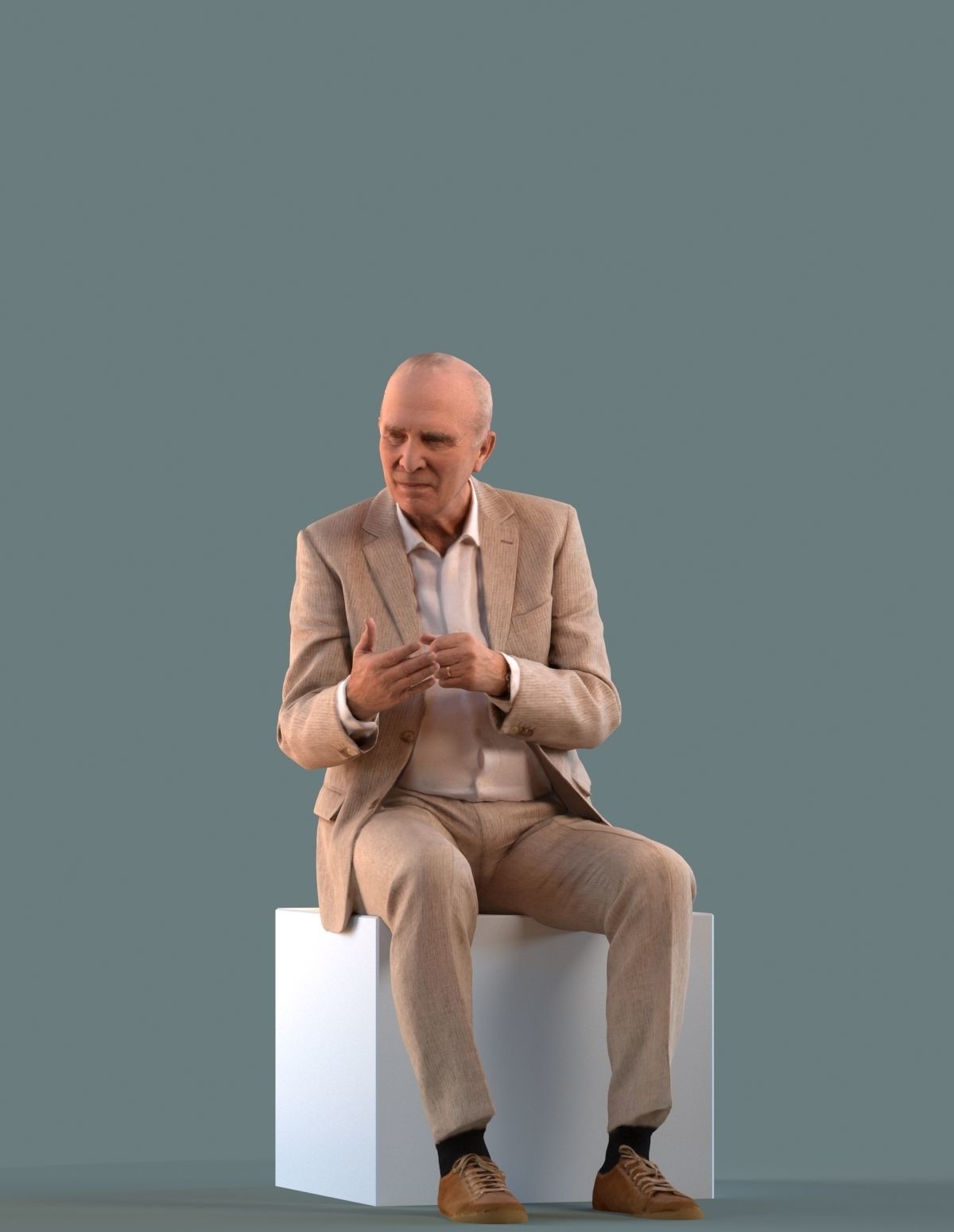 Low poly set of 3D man sitting 3D model | CGTrader