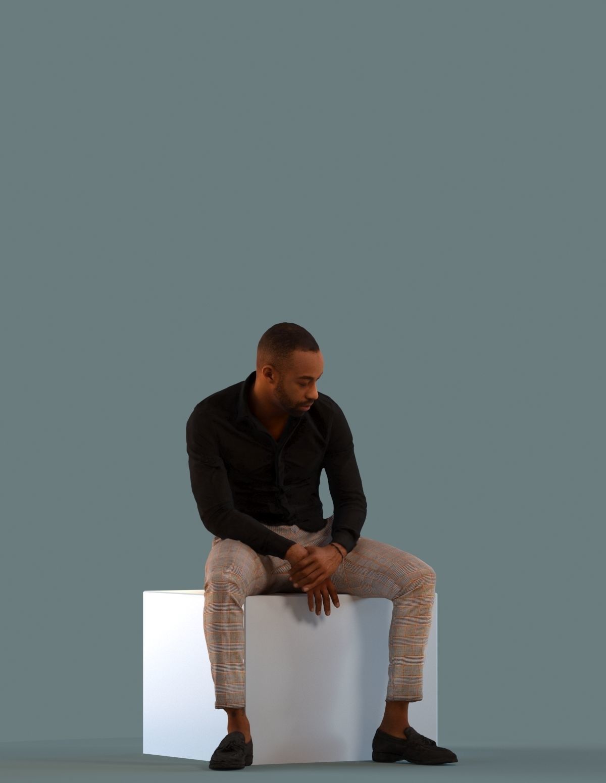 Low poly set of 3D man sitting 3D model | CGTrader