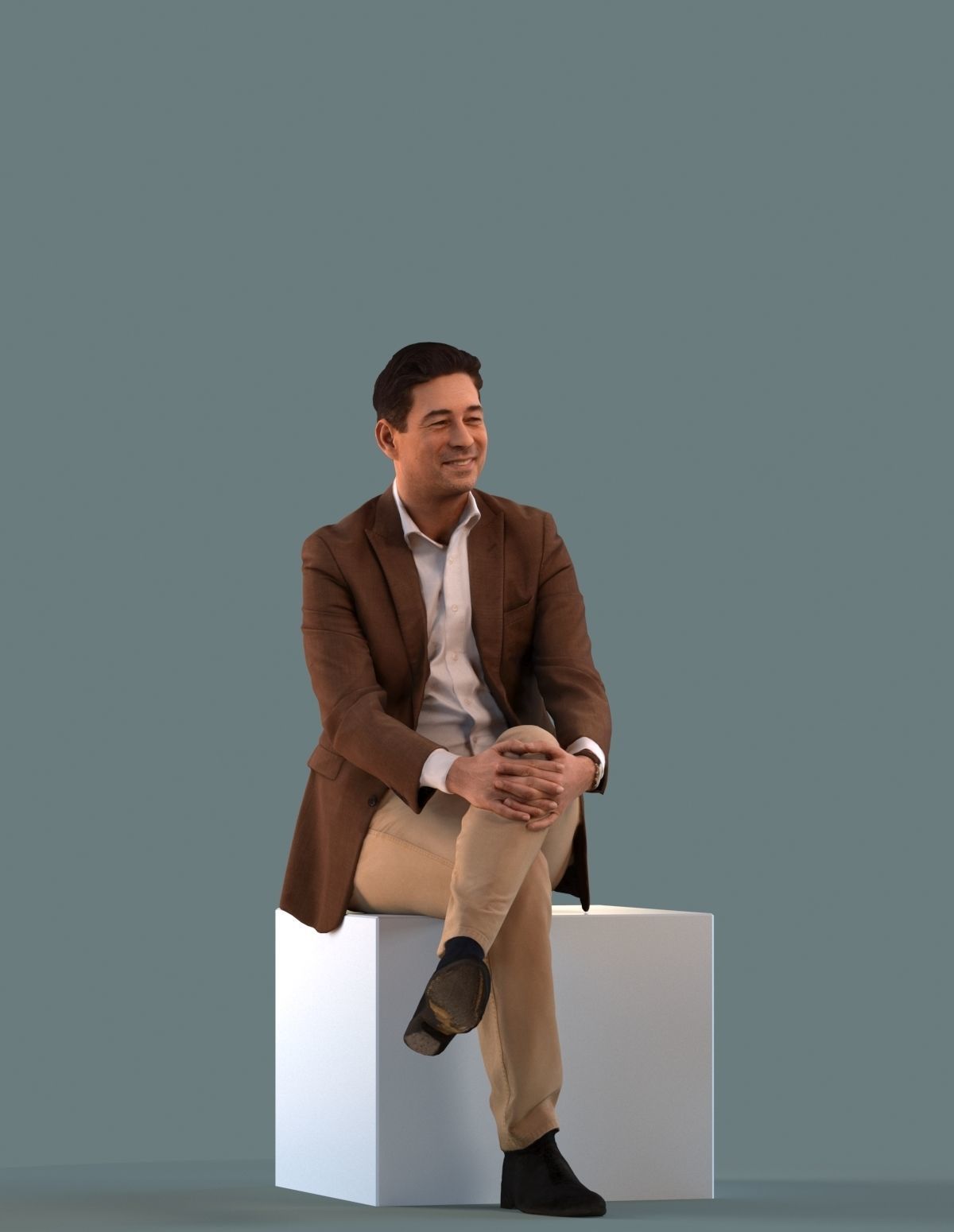 Low poly set of 3D man sitting 3D model | CGTrader