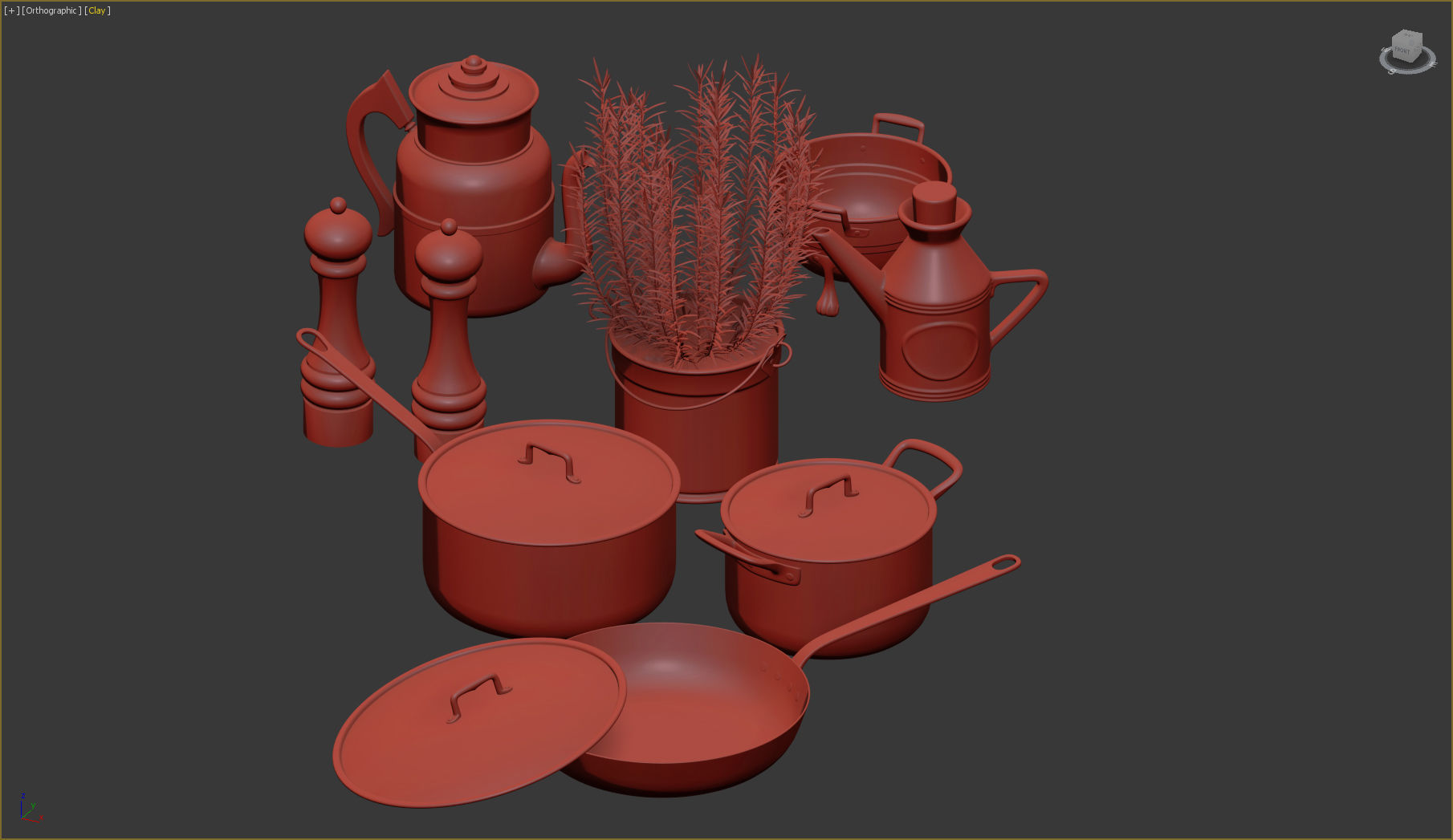 Copper Tableware 3D model | CGTrader