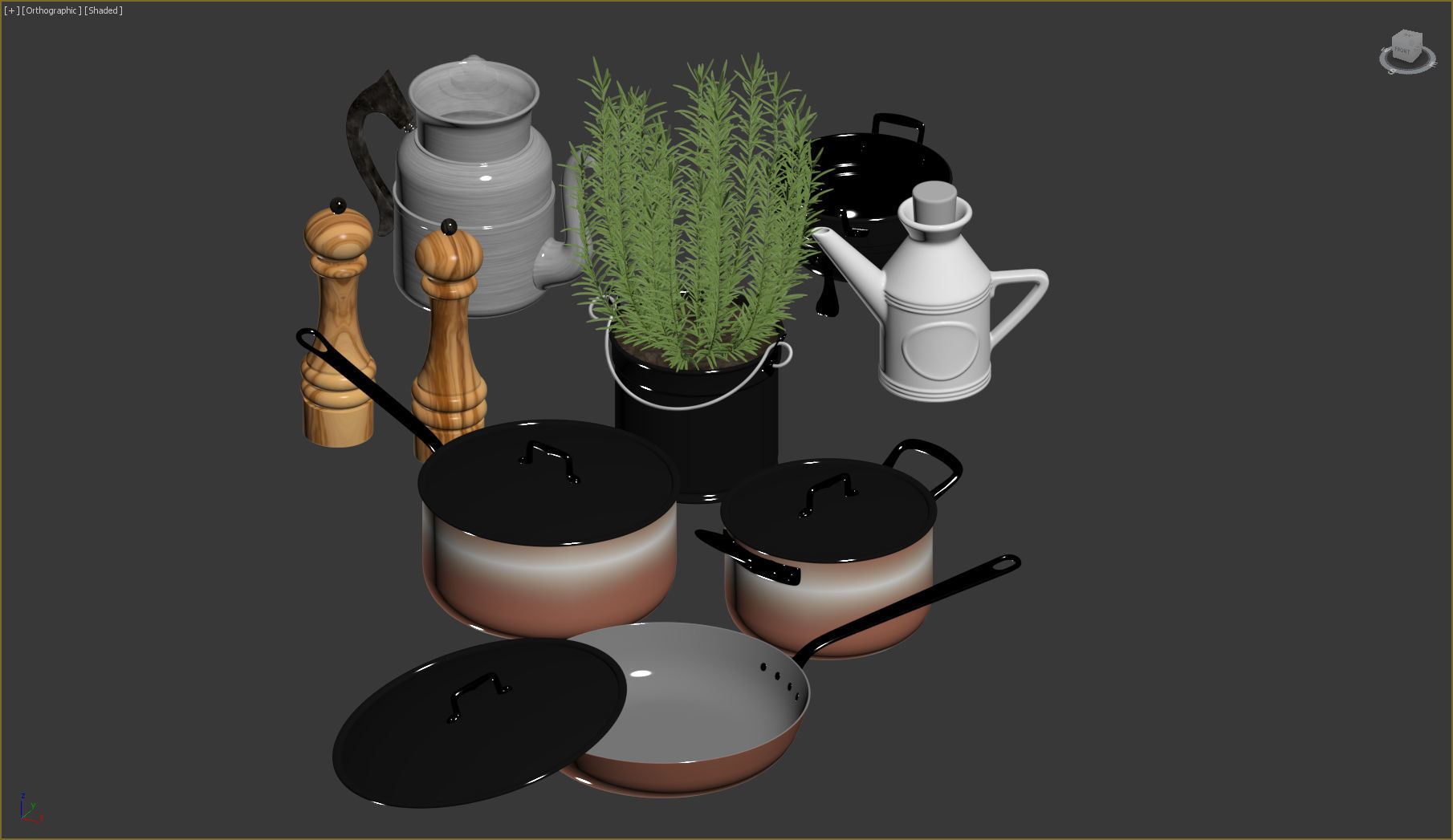 Copper Tableware 3D model | CGTrader