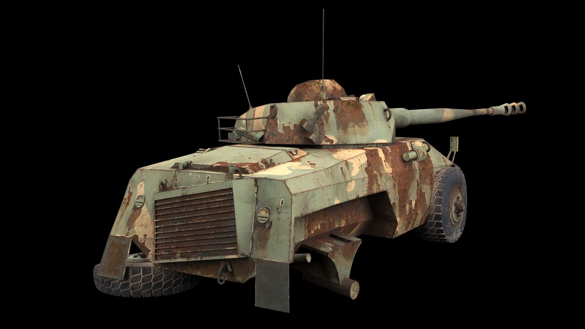 damaged EE-9 Cascavel tank free VR / AR / low-poly 3D model | CGTrader