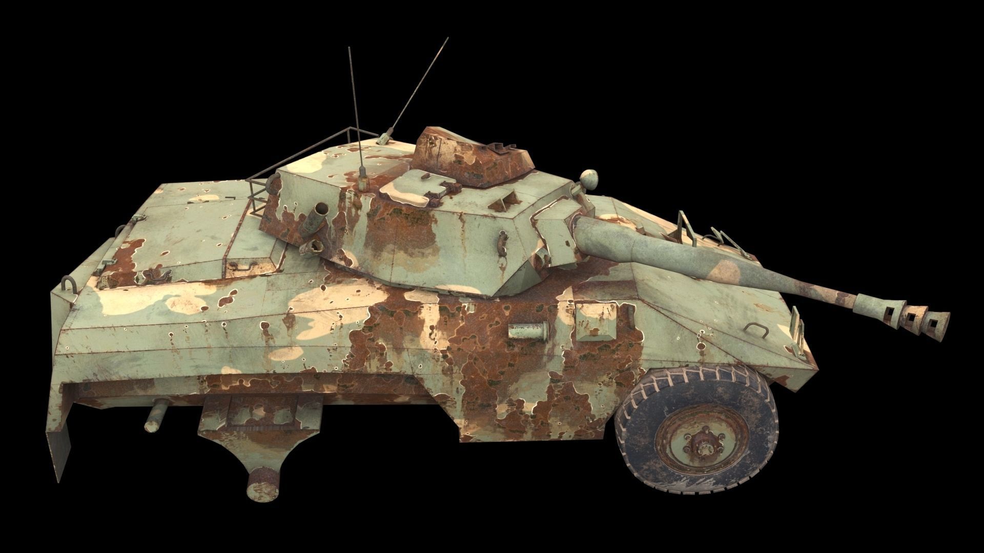 damaged EE-9 Cascavel tank free VR / AR / low-poly 3D model | CGTrader