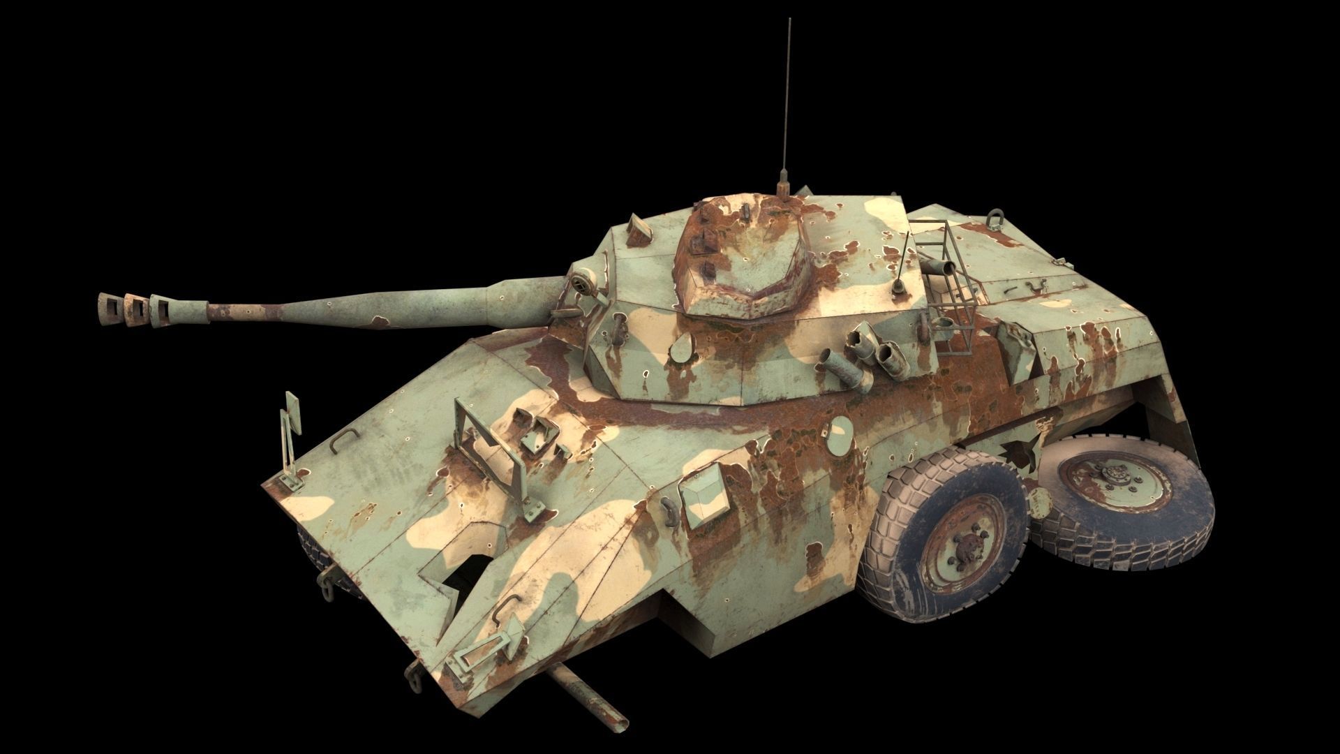 damaged EE-9 Cascavel tank free VR / AR / low-poly 3D model | CGTrader