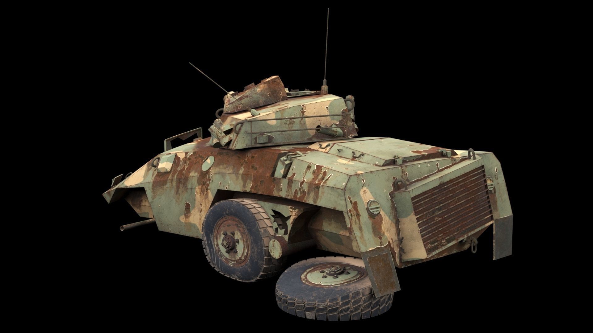 damaged EE-9 Cascavel tank free VR / AR / low-poly 3D model | CGTrader