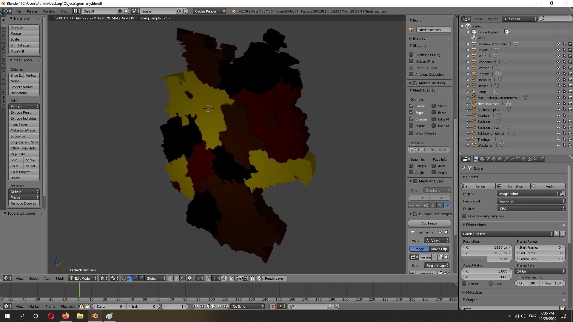 Germany Map 3D 3D model | CGTrader
