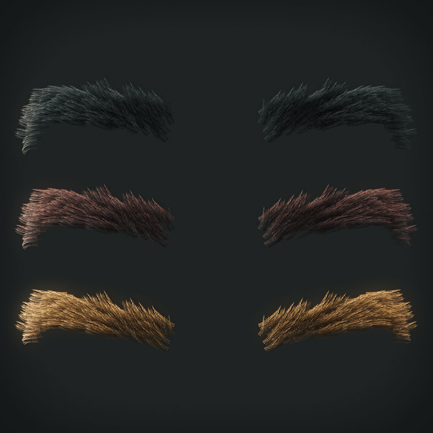 3D model Eyebrows Low Poly 7 VR / AR / low-poly | CGTrader