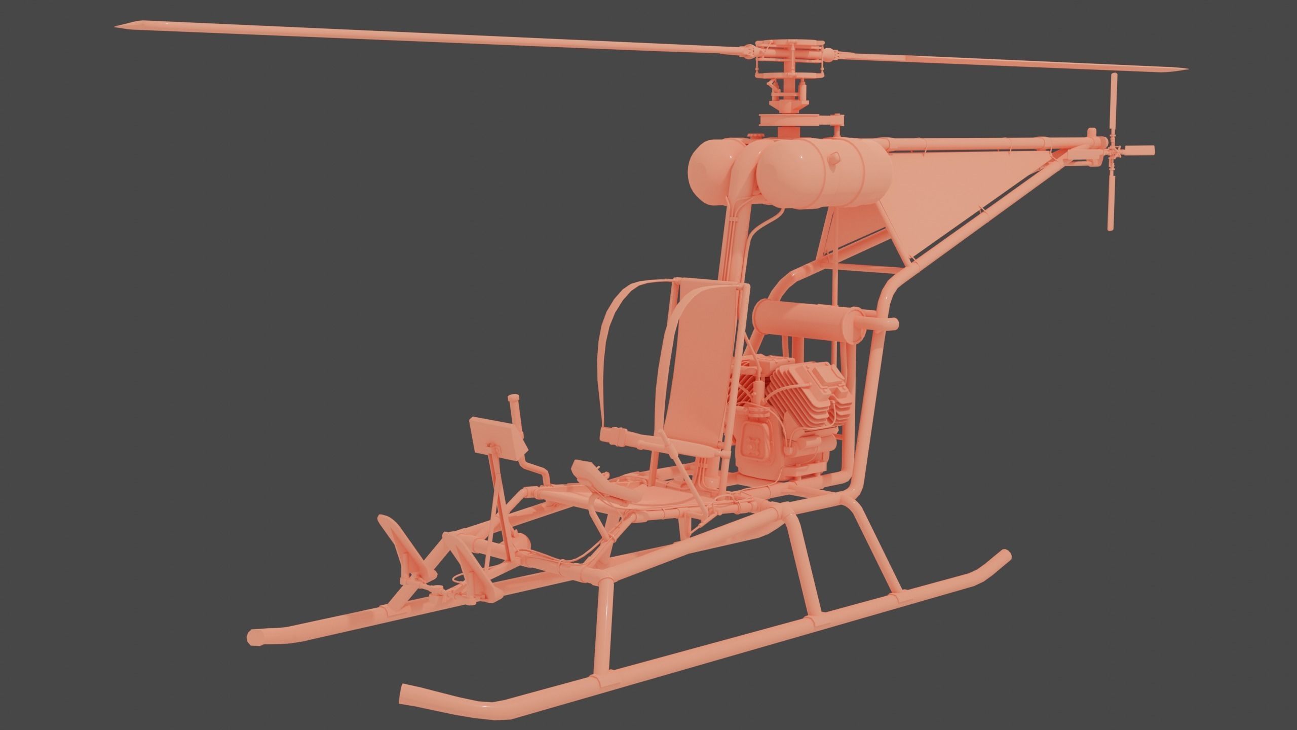 3D model Ultralight Helicopter Mosquito Mk III VR / AR / low-poly ...