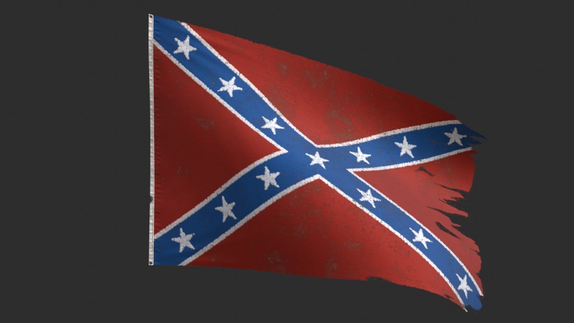 3D model US Flag Confederate Navy Jack VR / AR / low-poly rigged ...