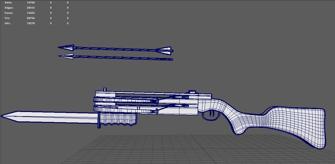 3D model Double shot Crossbow VR / AR / low-poly | CGTrader