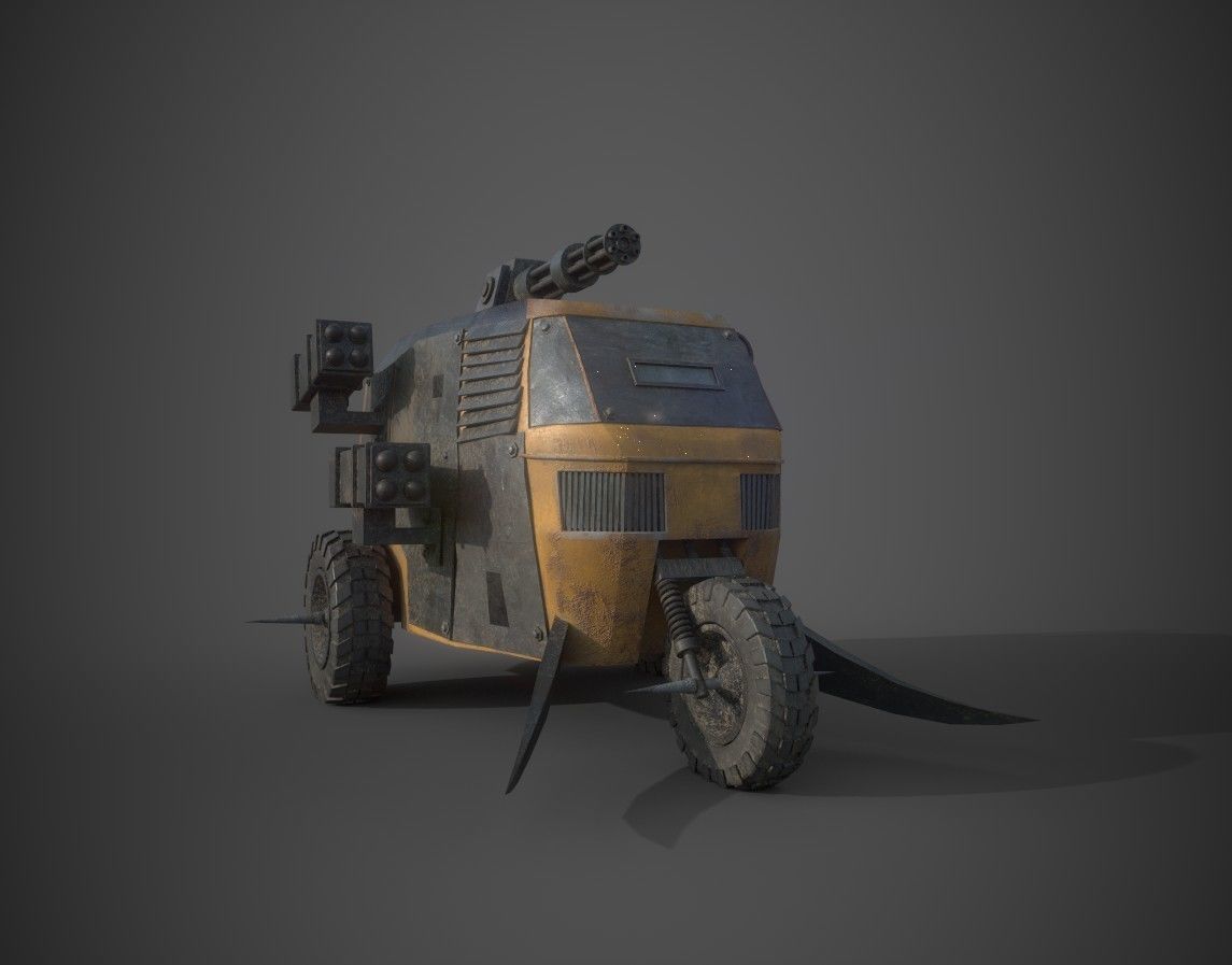 3D model Post Apocalyptic Monster Tricycle VR / AR / low-poly | CGTrader