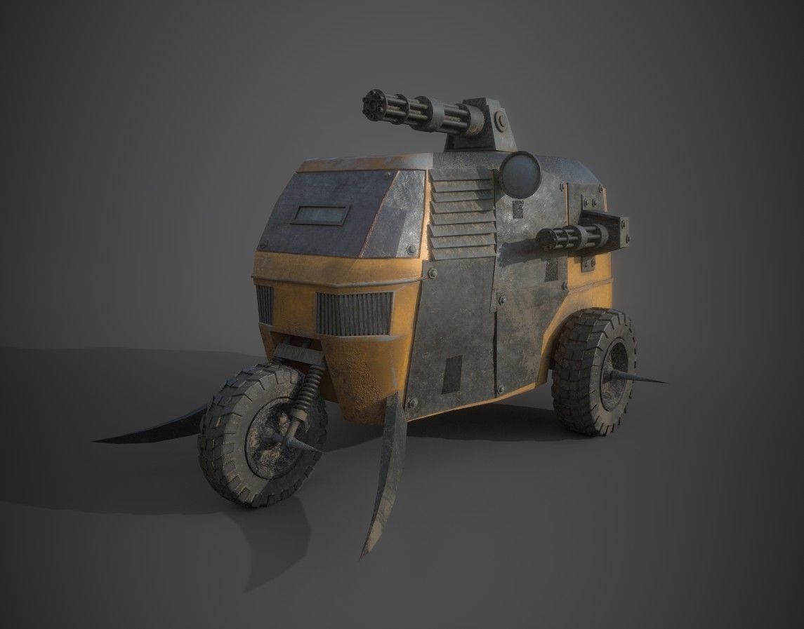 3D model Post Apocalyptic Monster Tricycle VR / AR / low-poly | CGTrader