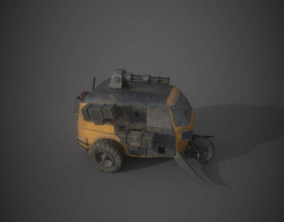 3D model Post Apocalyptic Monster Tricycle VR / AR / low-poly | CGTrader
