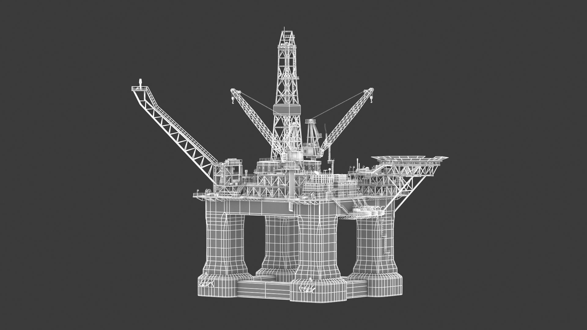 Oil Rig Platform 3D model | CGTrader