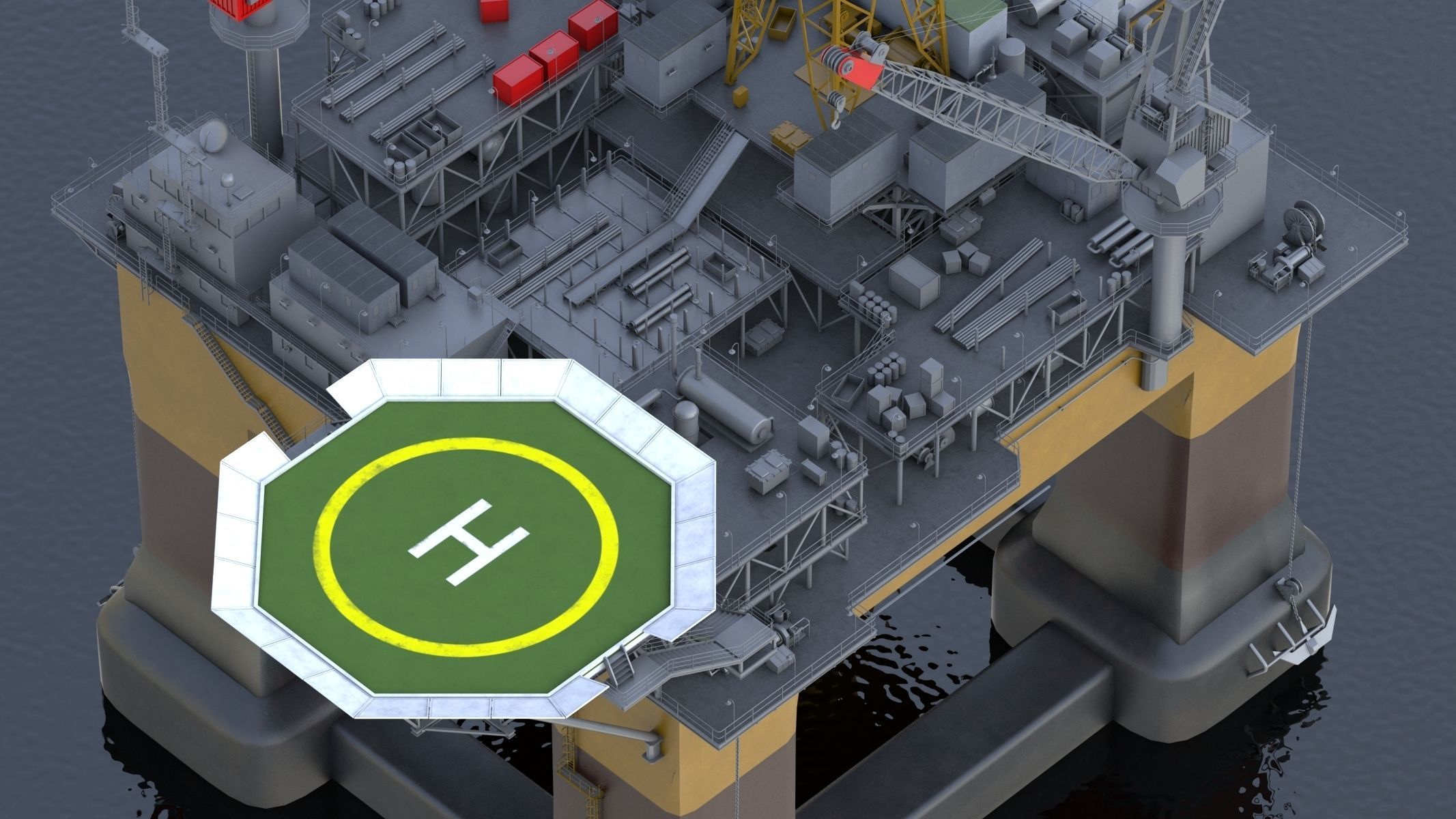 Oil Rig Platform 3D model | CGTrader