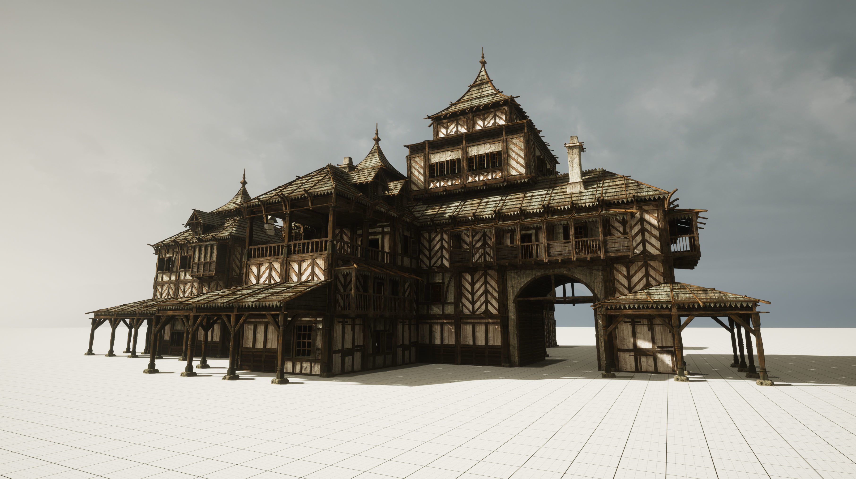 3D model Medieval Modular House VR / AR / low-poly | CGTrader