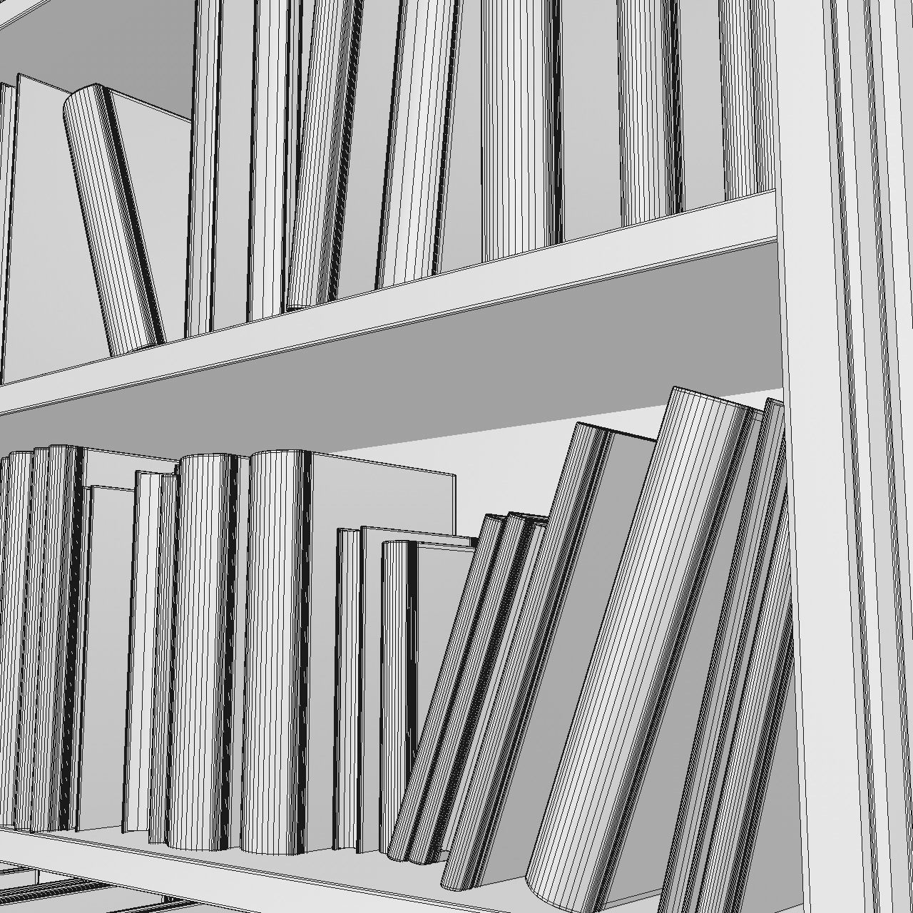 Bookcase library 3D model | CGTrader
