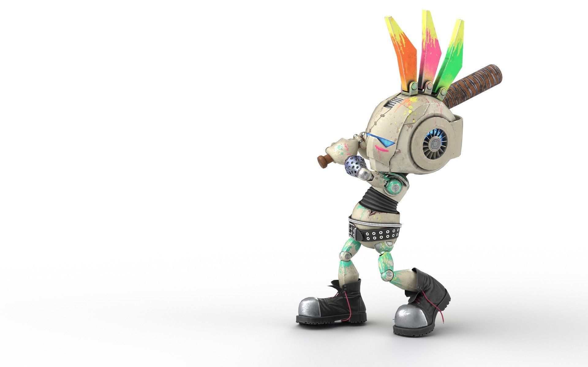 3D model Robo Punk VR / AR / low-poly rigged animated | CGTrader