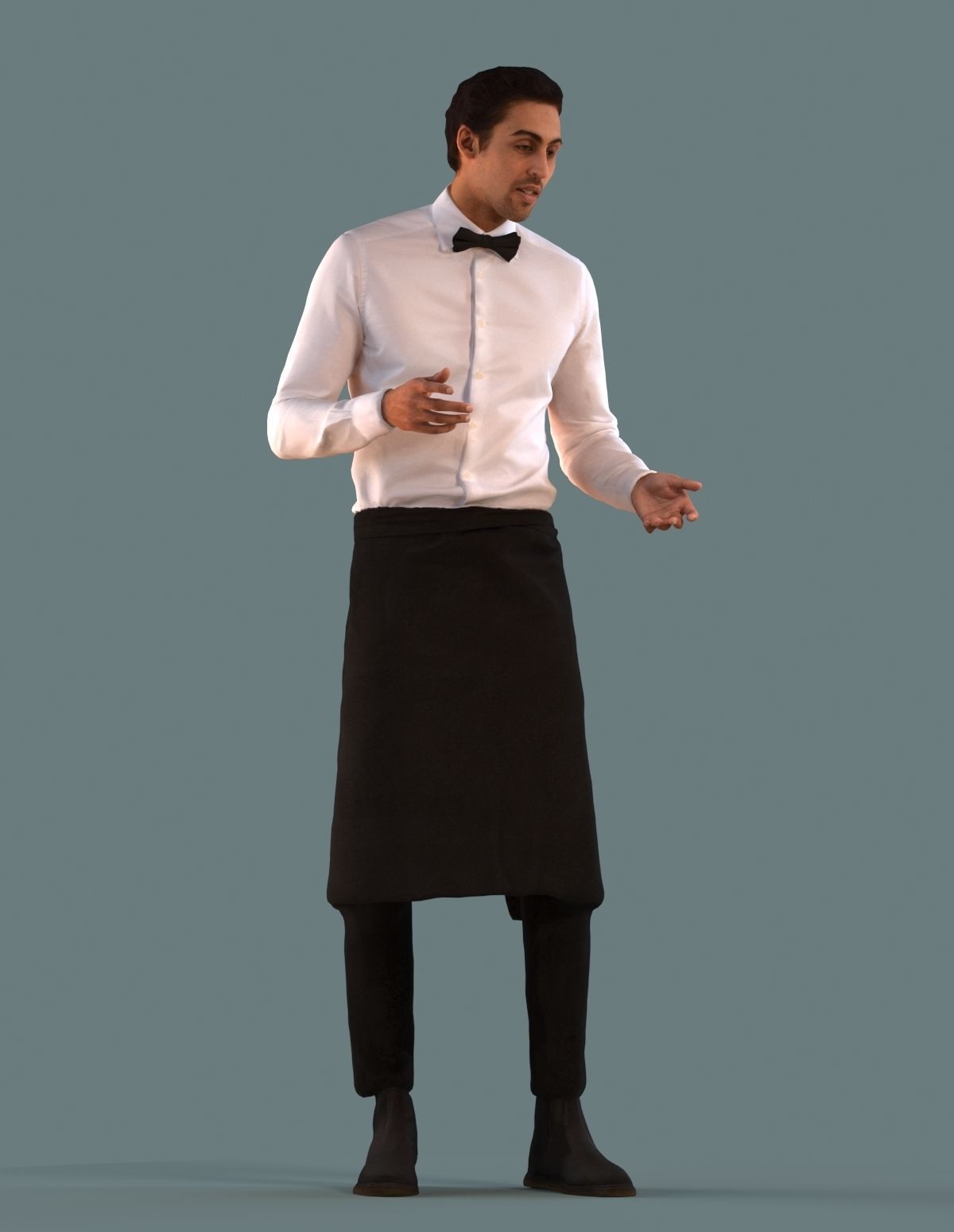 Set of 3D men waiters 3D model | CGTrader