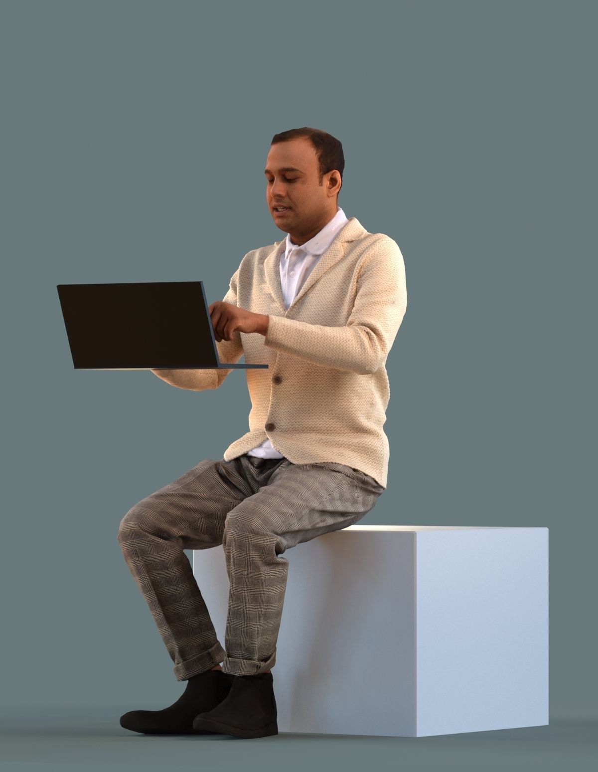 Set of 3D men sitting in various poses 3D model | CGTrader