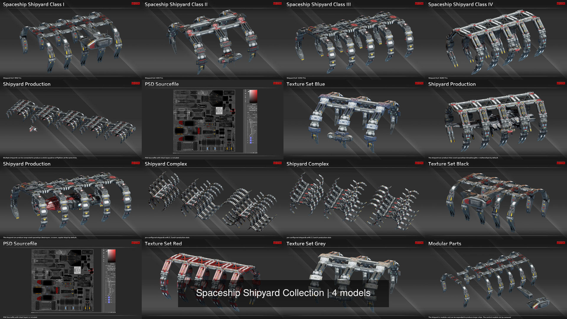 Spaceship Shipyard Collection VR / AR / low-poly | CGTrader