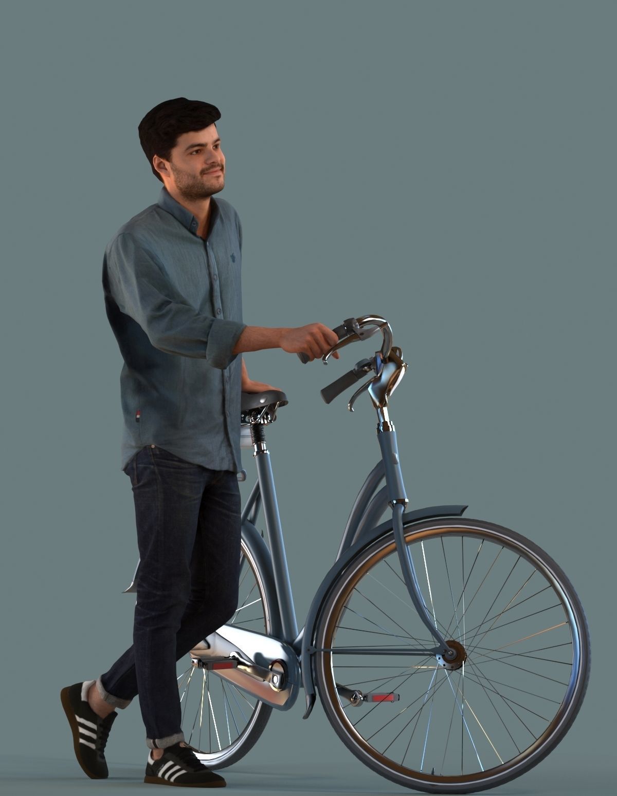 Set of 3D men on a bike 3D model | CGTrader