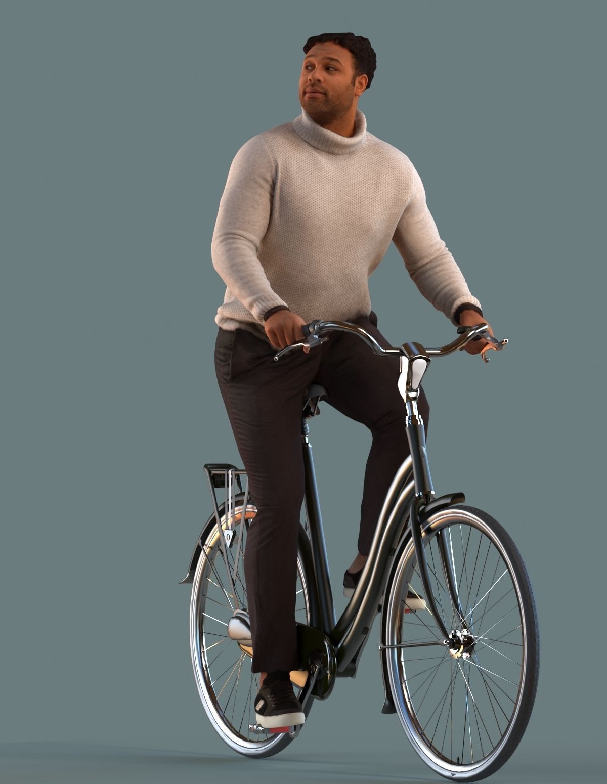 Set of 3D men on a bike 3D model | CGTrader