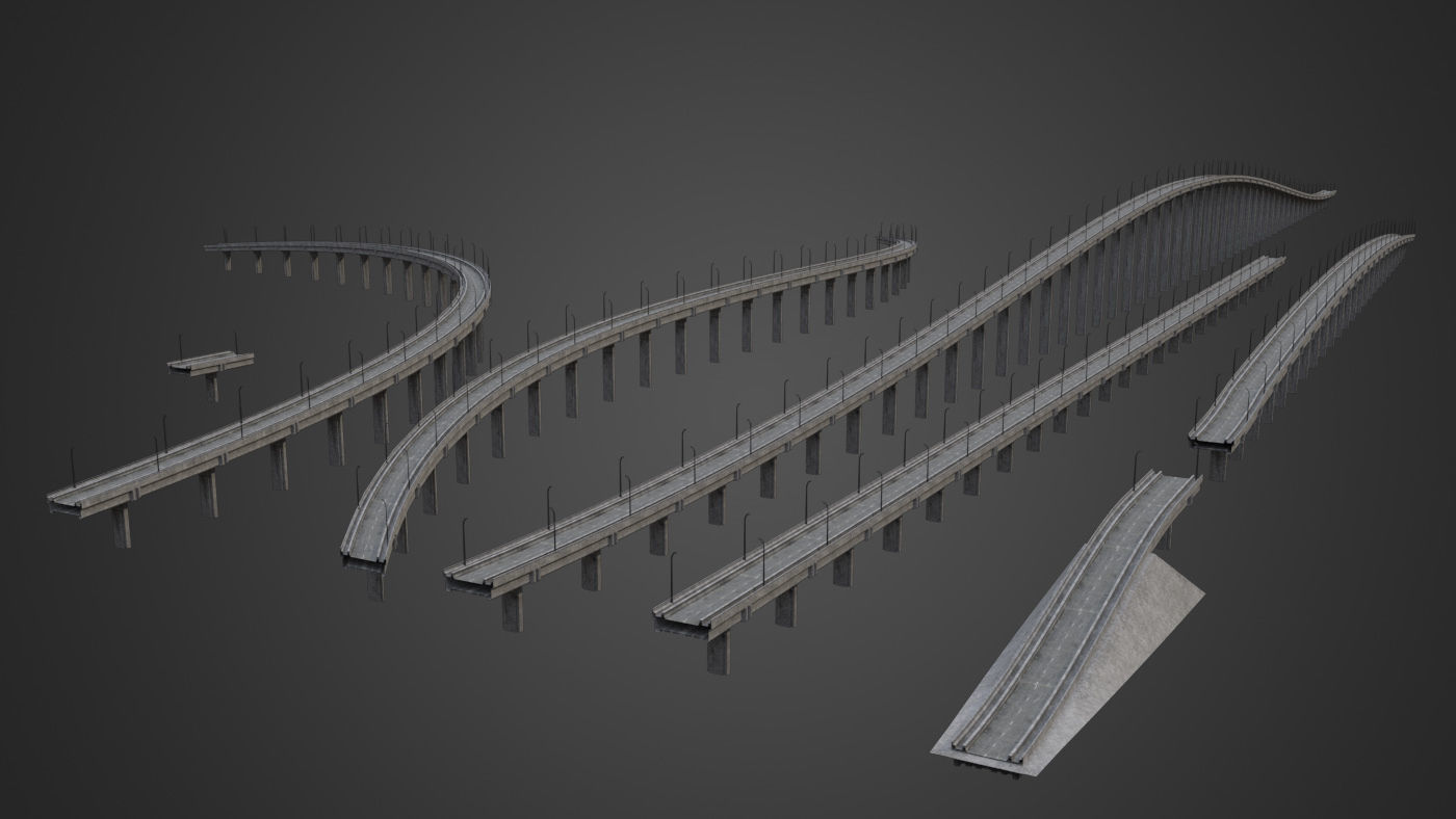 3D model Bridge Overpass 3D Element VR / AR / low-poly | CGTrader