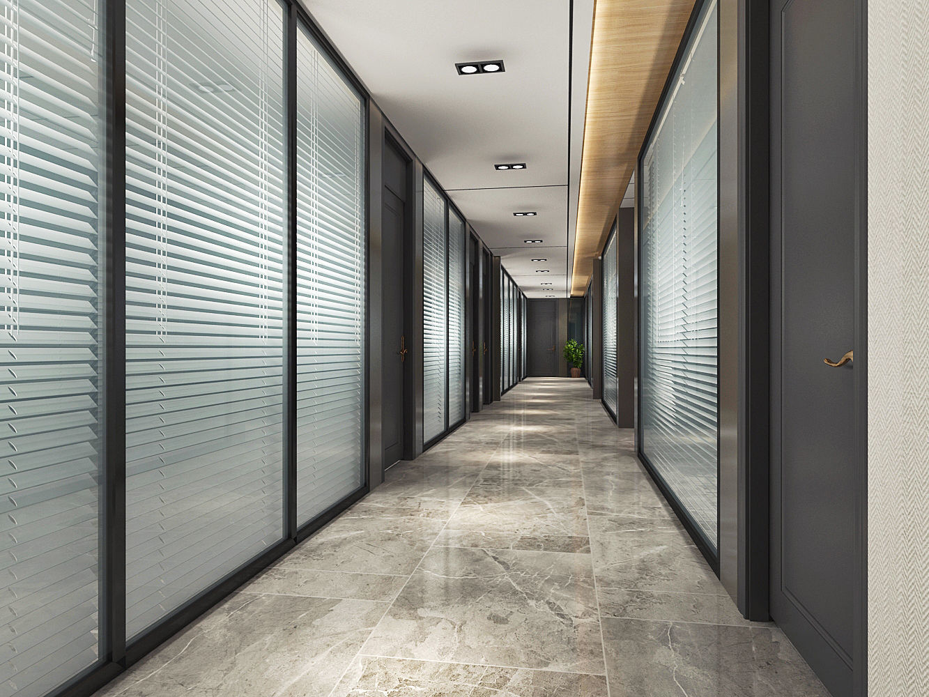 Modern Office Hallway Design 3D model | CGTrader