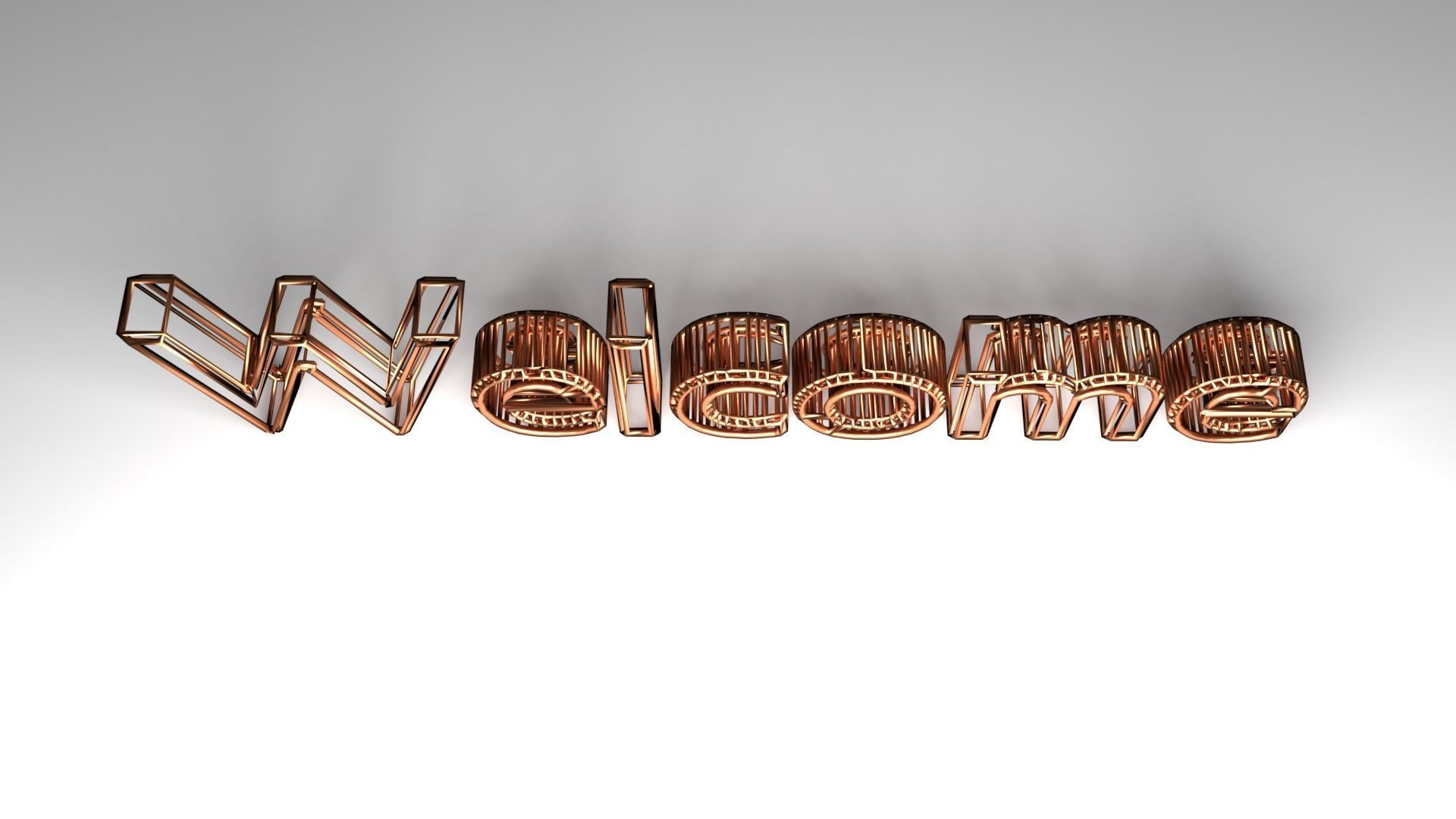 Copper Welcome Text 3D model | CGTrader