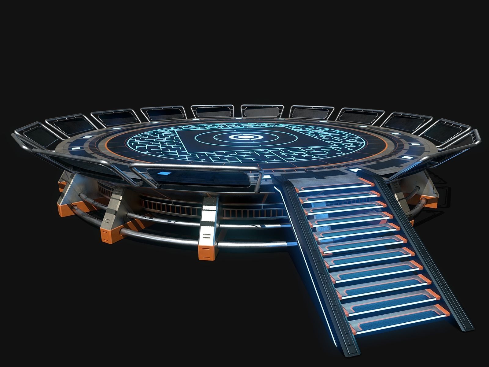 3D model Lowpoly Scifi Helipad VR / AR / low-poly | CGTrader