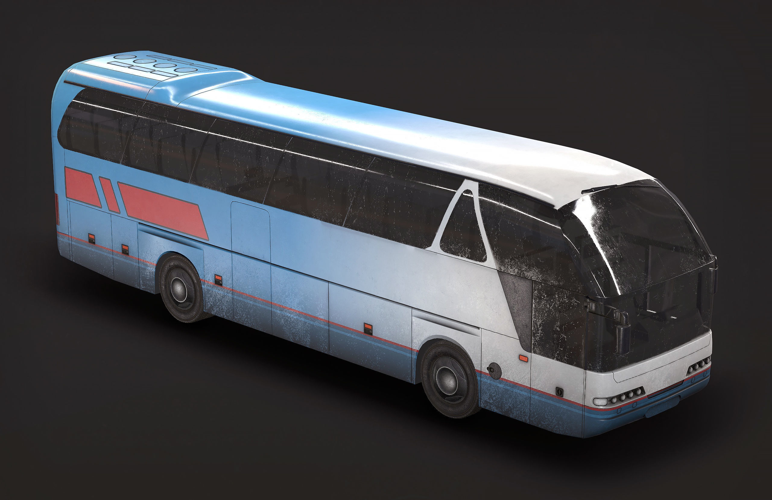 3D model Tourist Bus Low Poly VR / AR / low-poly | CGTrader