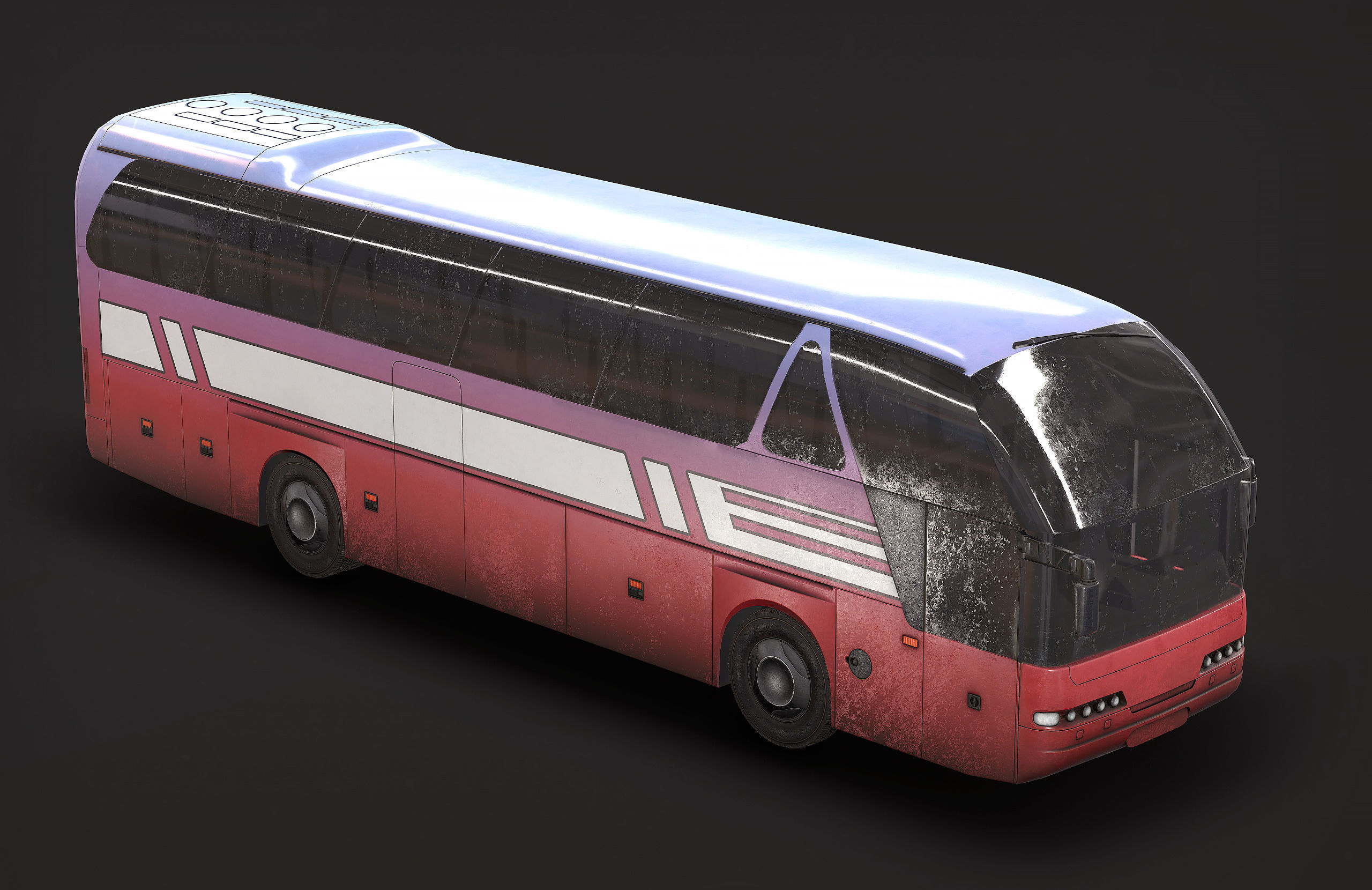 3D model Tourist Bus Low Poly VR / AR / low-poly | CGTrader