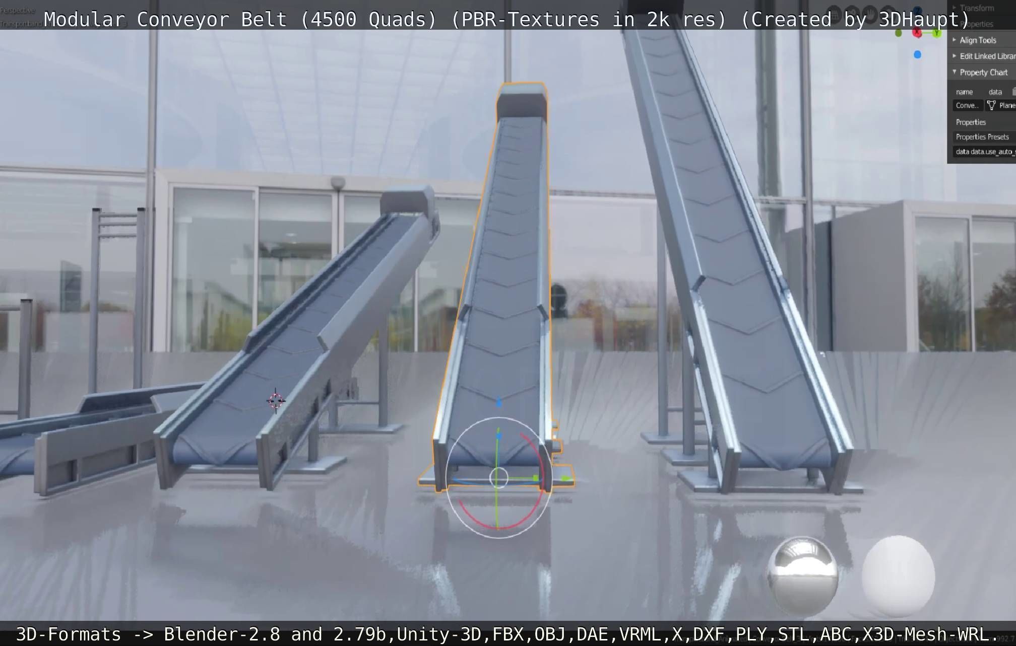 3D model Modular Conveyor Belt VR / AR / low-poly | CGTrader