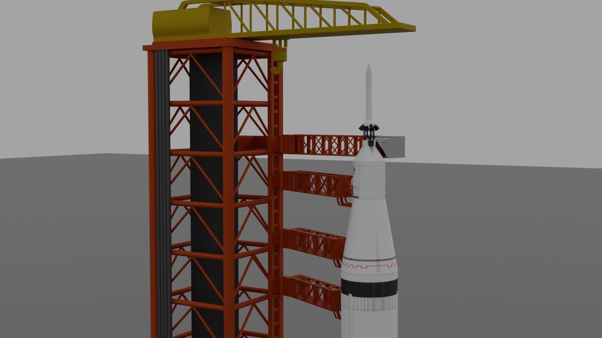 Saturn V Rocket and Launch Pad 3D model | CGTrader