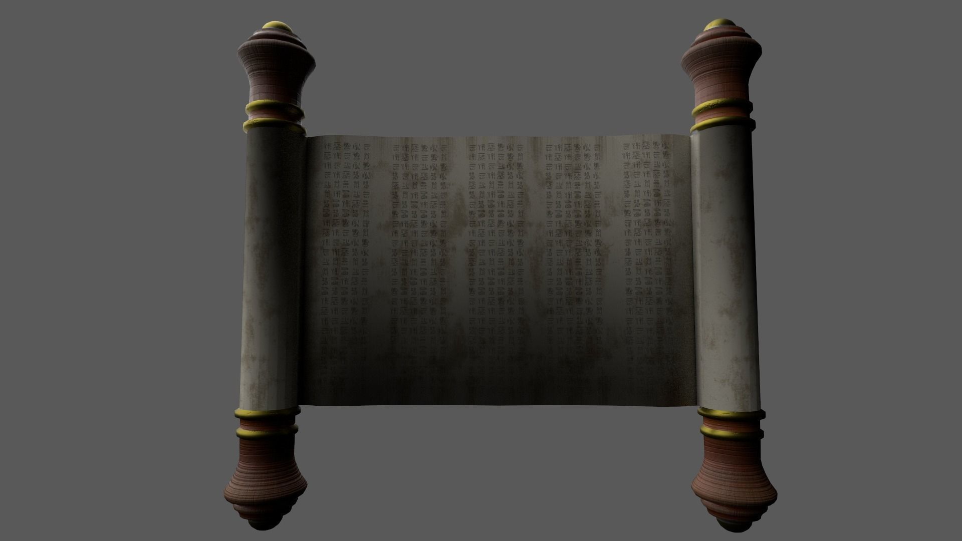 3D model Papyrus Scroll with Hieroglyphs VR / AR / low-poly | CGTrader