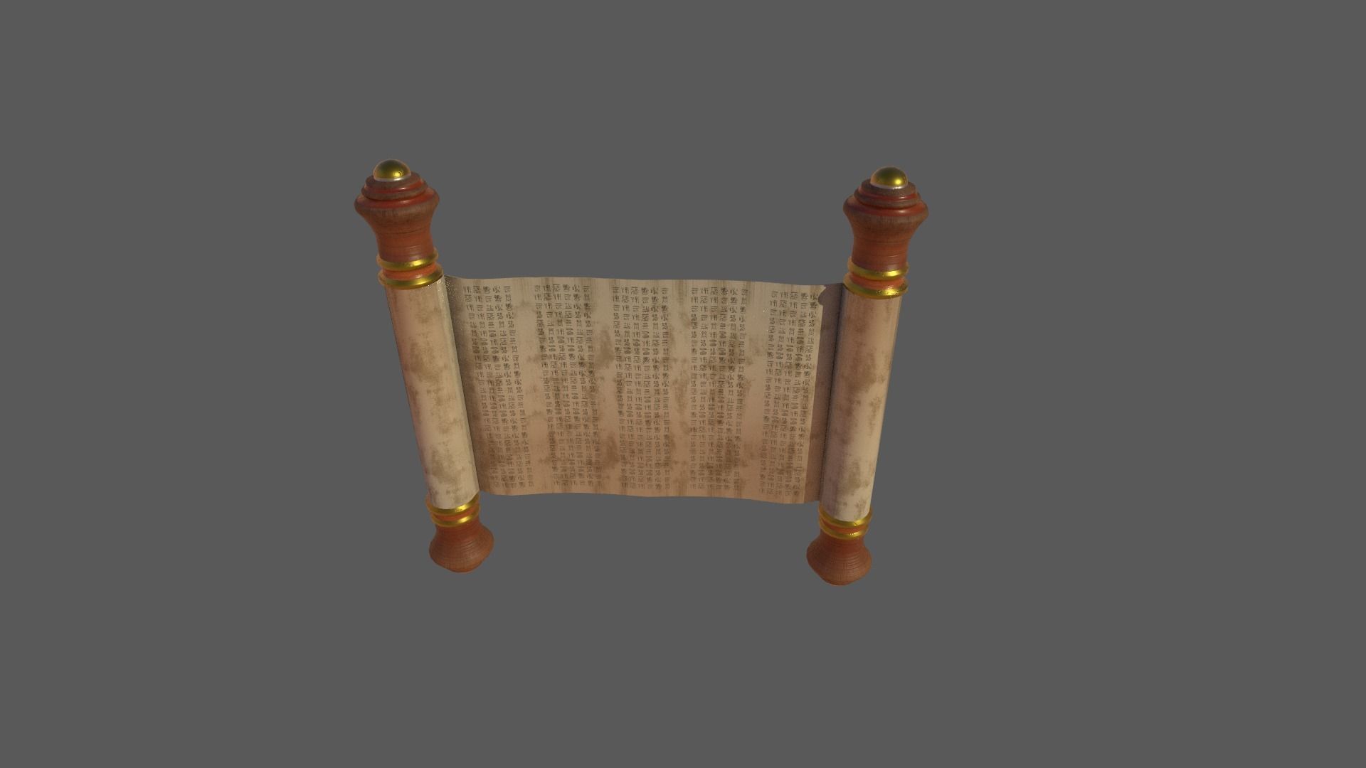 3D model Papyrus Scroll with Hieroglyphs VR / AR / low-poly | CGTrader