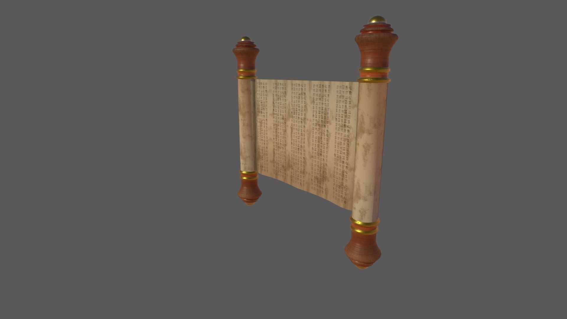 3D model Papyrus Scroll with Hieroglyphs VR / AR / low-poly | CGTrader