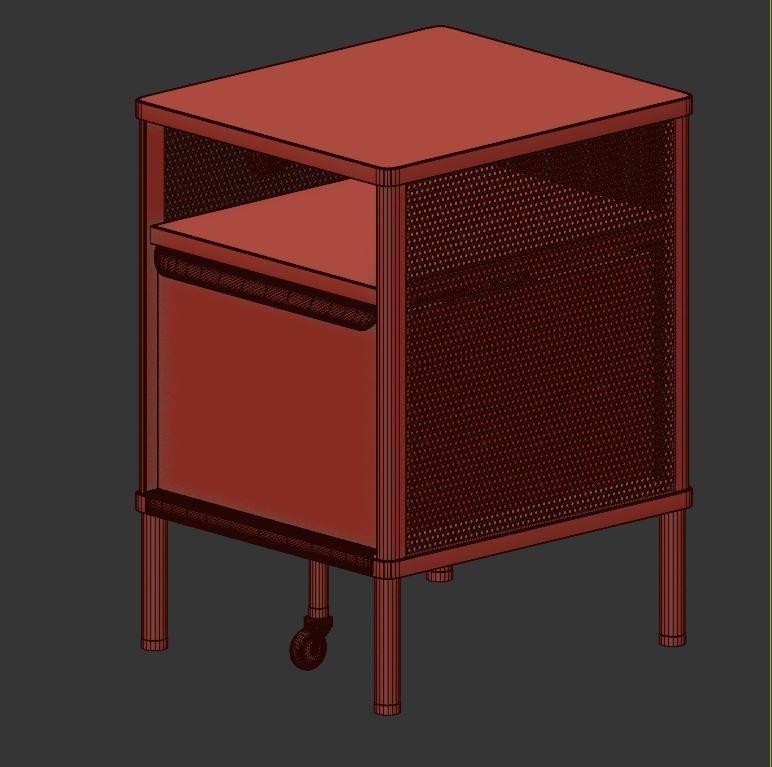 BEKANT metal filing cabinet with wooden drawers 3D model | CGTrader