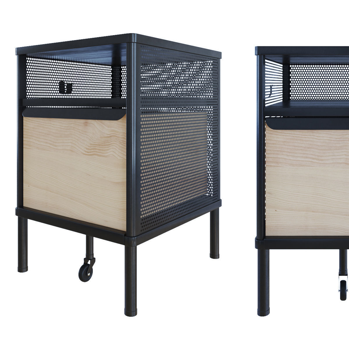 BEKANT metal filing cabinet with wooden drawers 3D model | CGTrader