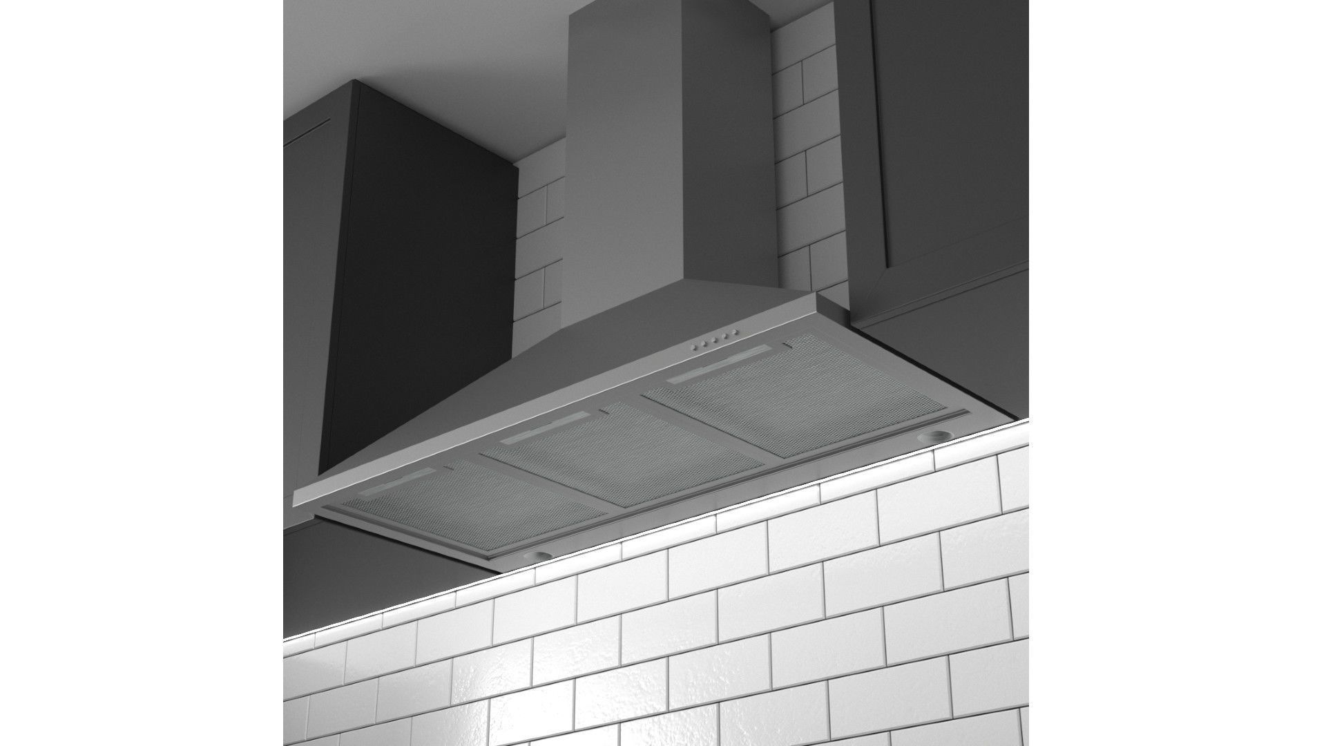 3D model Kitchen B - Subway Black and Gold VR / AR / low-poly | CGTrader