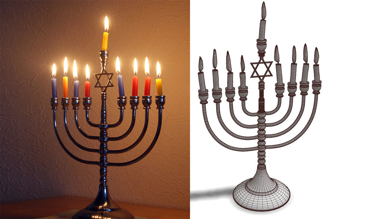 Hanuka Candle I PBR Model 3D model | CGTrader