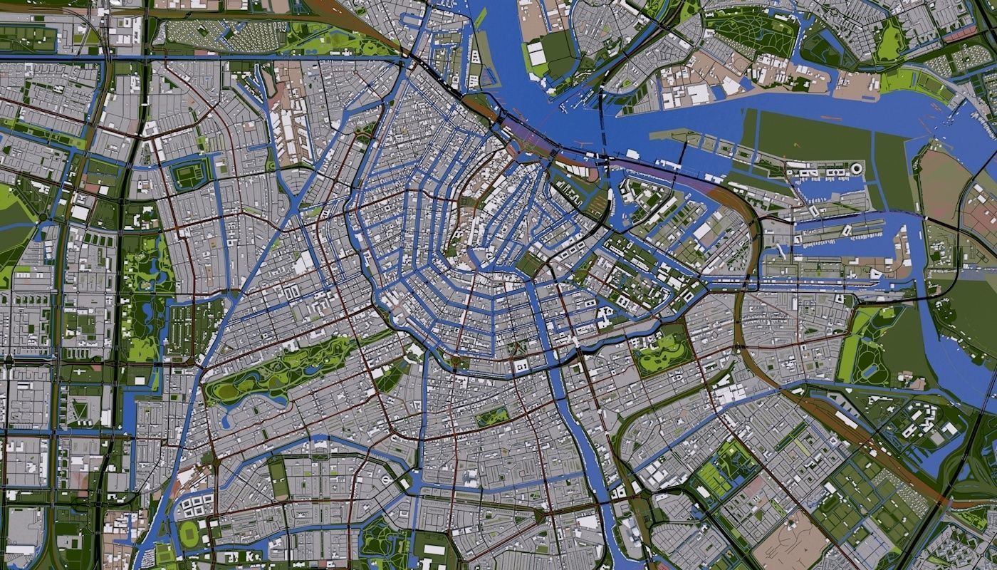3D model Amsterdam City of Europe VR / AR / low-poly | CGTrader