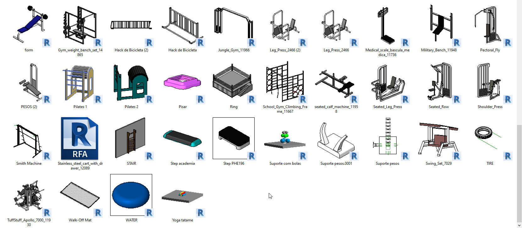 Gym tools set - Revit family 3D model | CGTrader