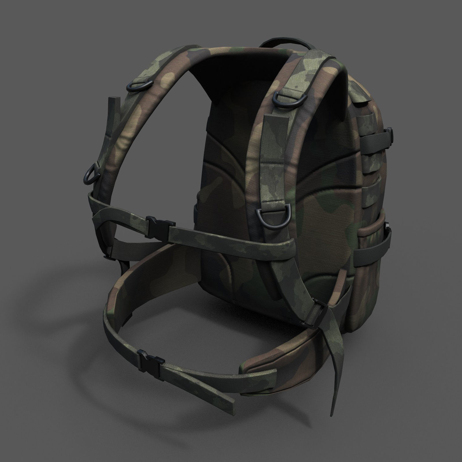 3D model Backpack Camping Generic military combat soldier armor scifi ...