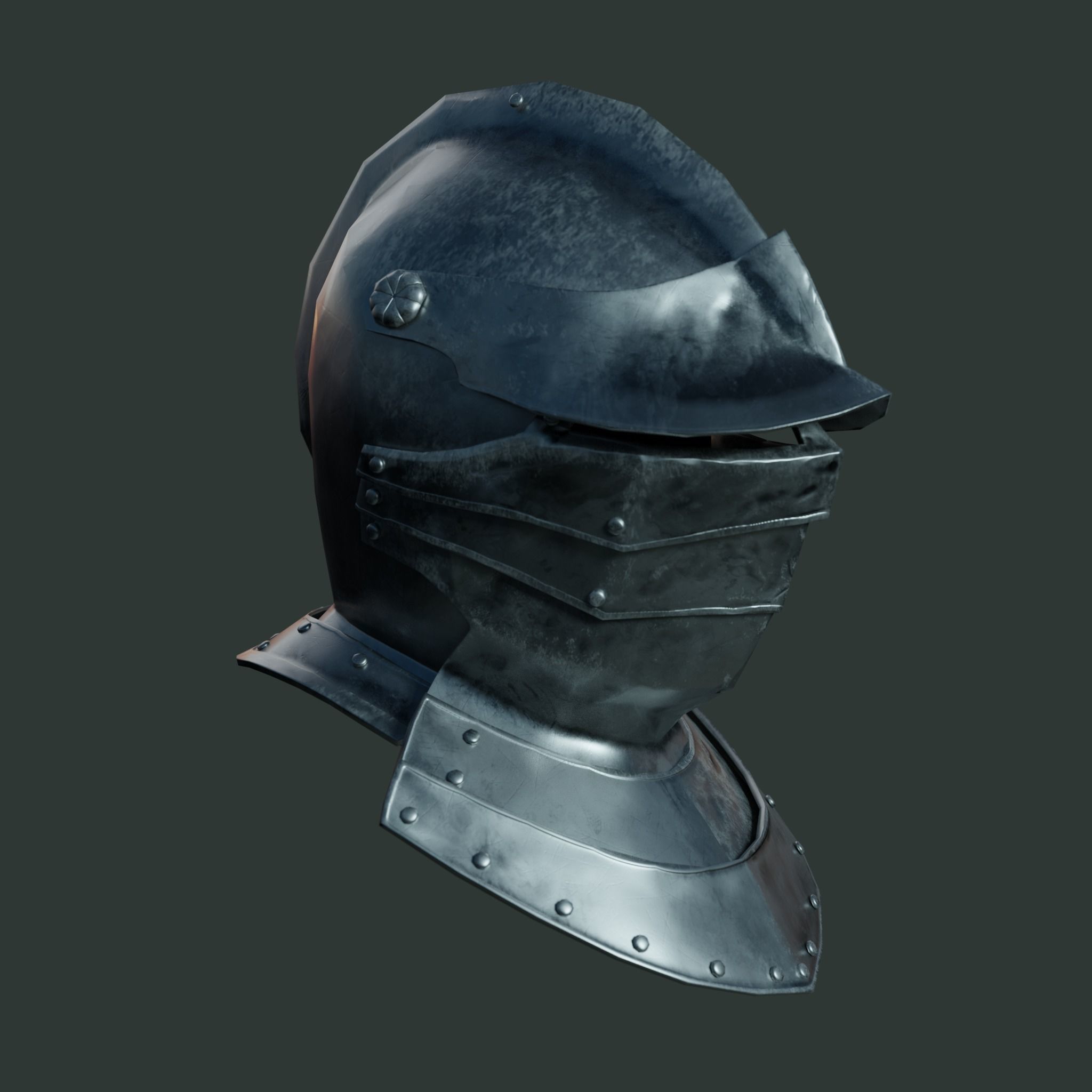 3D model Medieval armor parts 001 - helmet VR / AR / low-poly | CGTrader