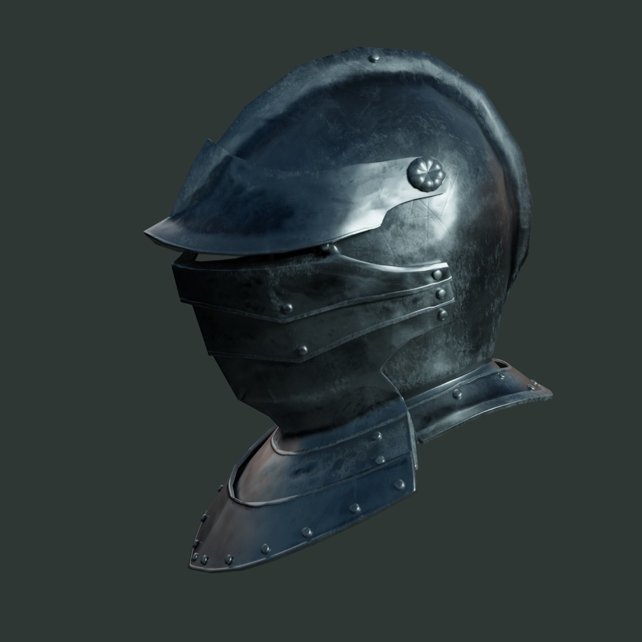 3D model Medieval armor parts 001 - helmet VR / AR / low-poly | CGTrader