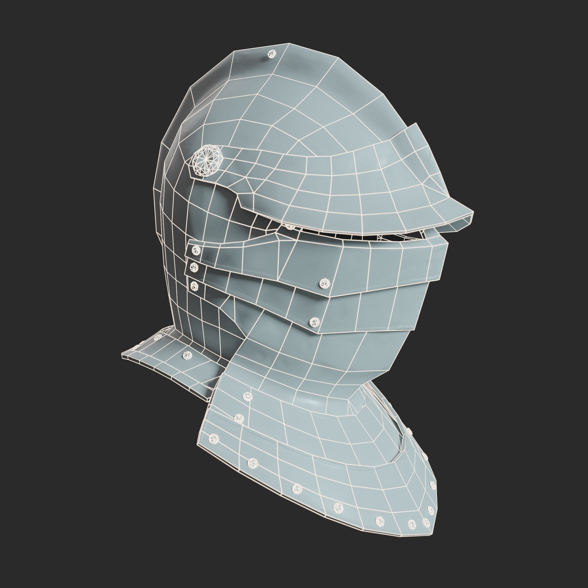 3D model Medieval armor parts 001 - helmet VR / AR / low-poly | CGTrader