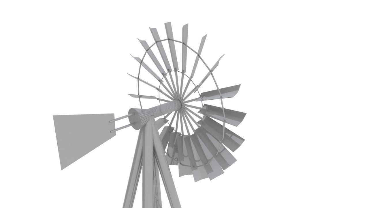 Animated wind pump free 3D model animated | CGTrader